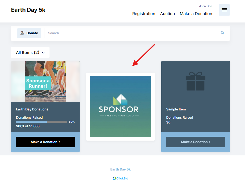 🖼️ How to Showcase Sponsors in ClickBid
